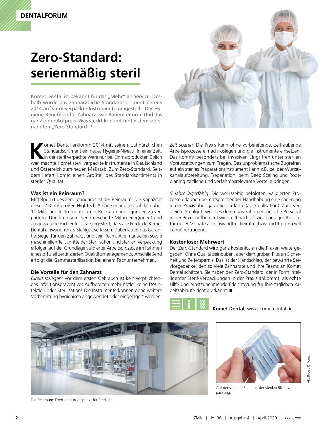 FB | Zero-Standard: serienmäßig steril › Komet Magazin